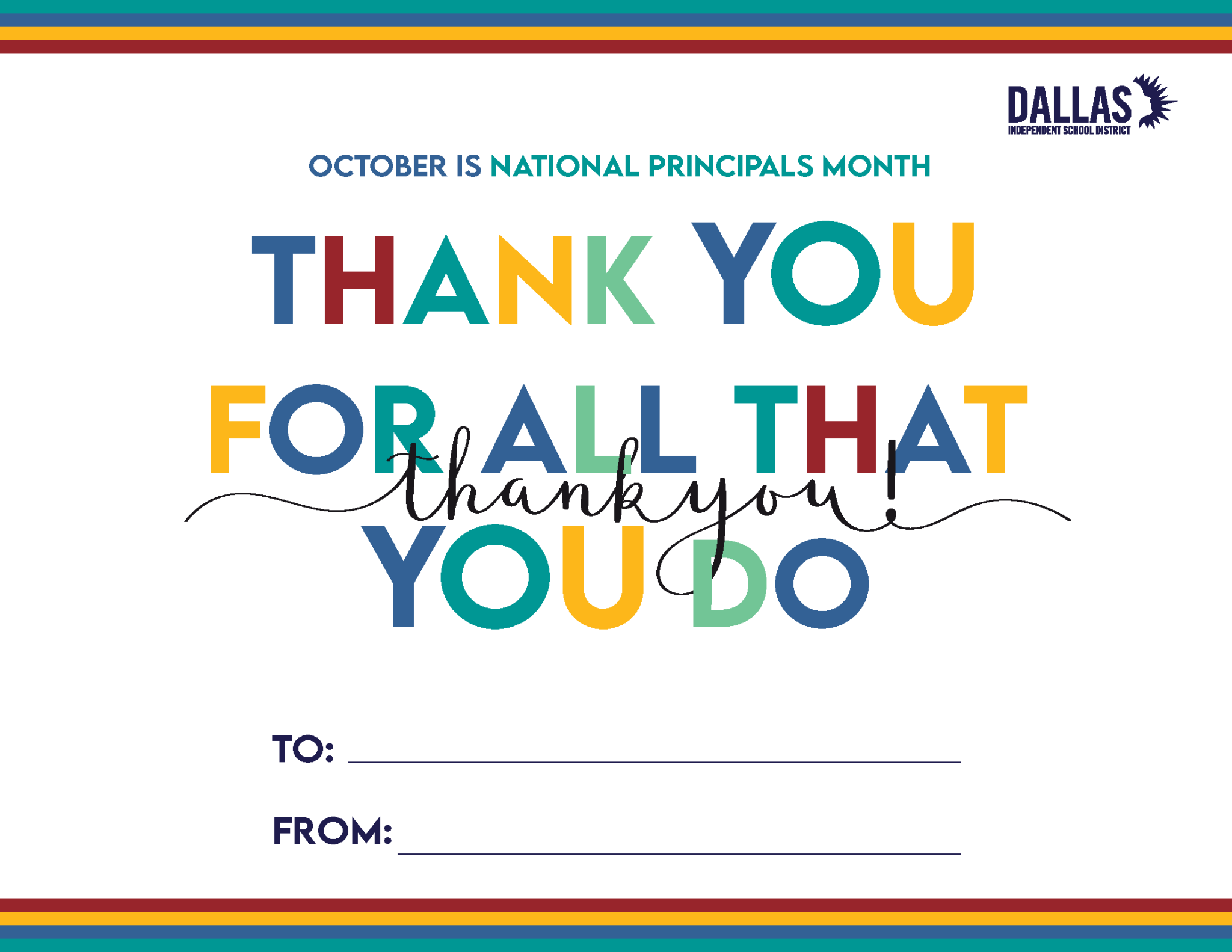 National Principals Month: Say thank you! | Dallas ISD Staff News