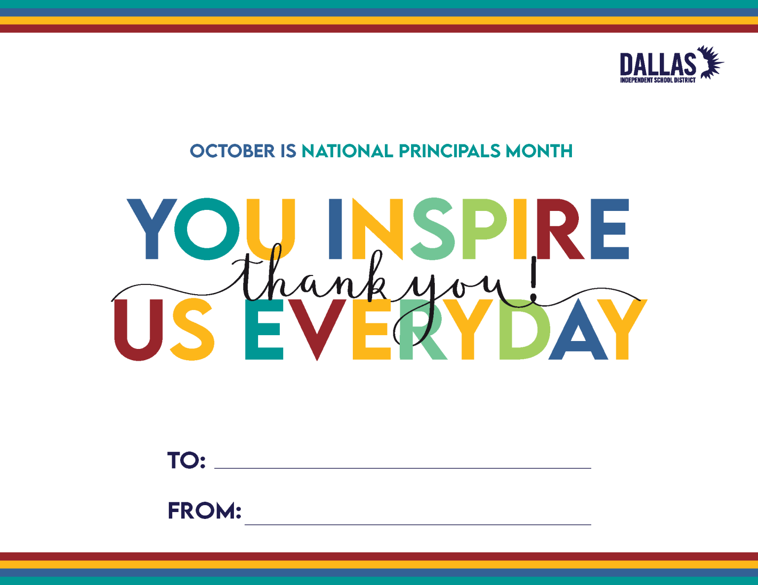 National Principals Month: Say thank you! | Dallas ISD Staff News