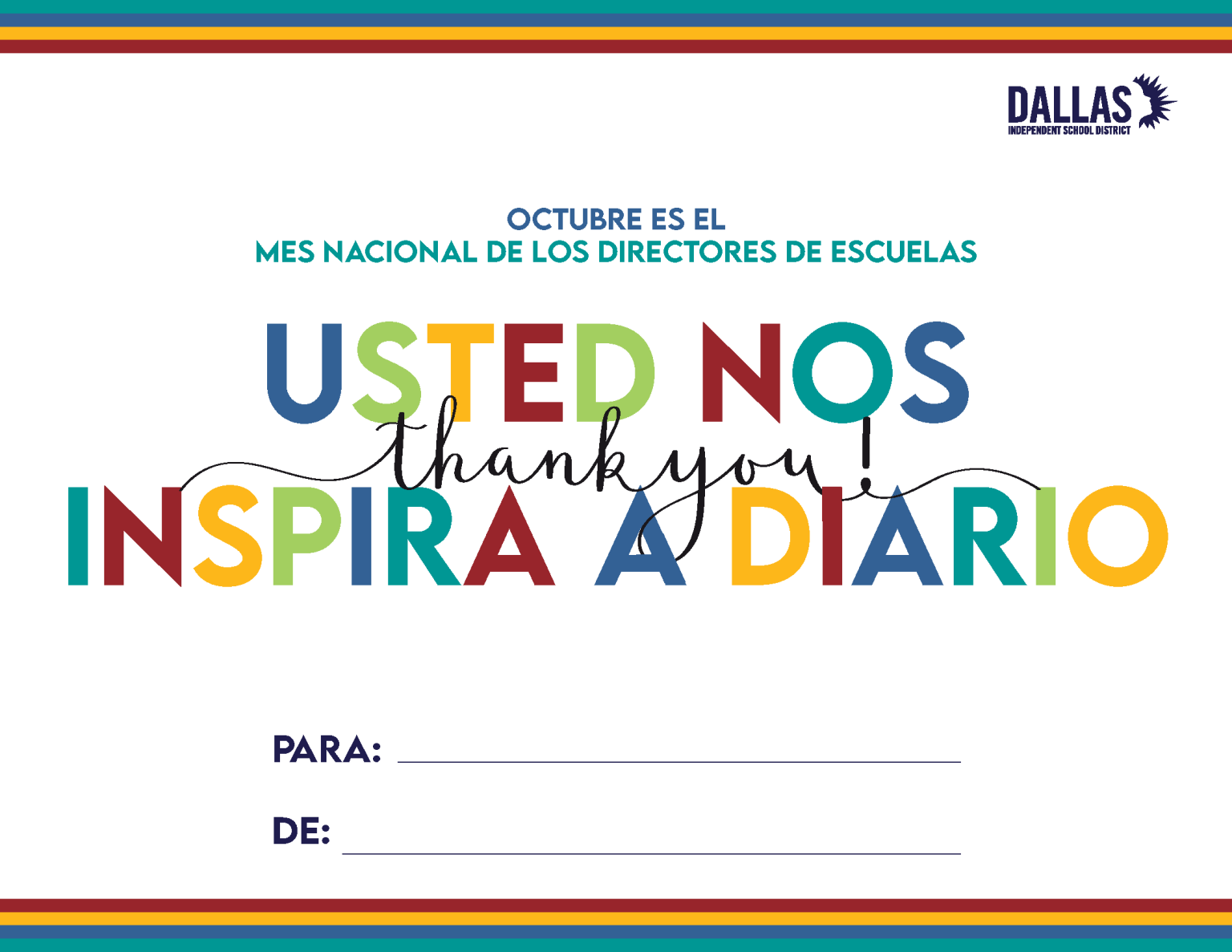 National Principals Month: Say thank you! | Dallas ISD Staff News